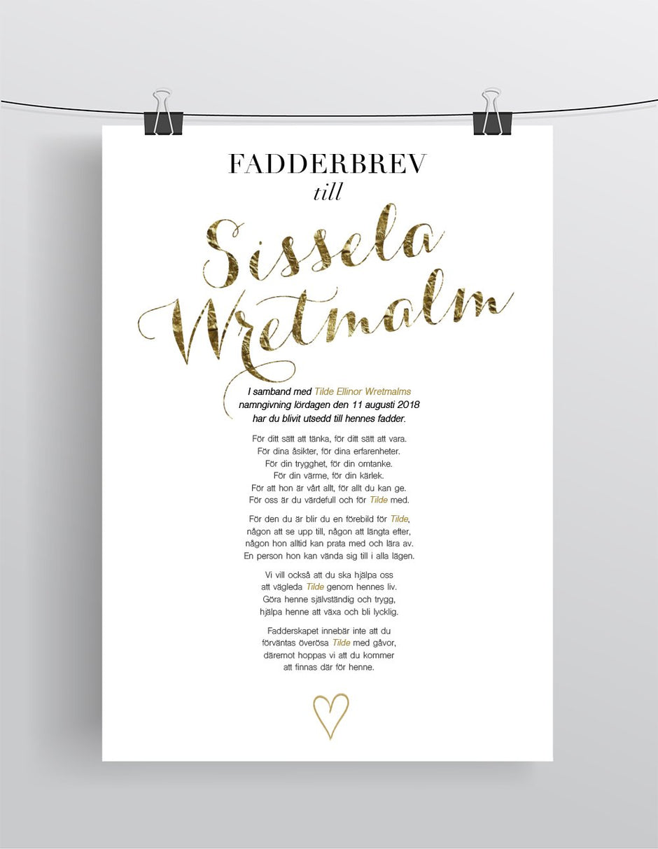 Fadderbrev – texter och dikter till gudmor, gudfar och fadder